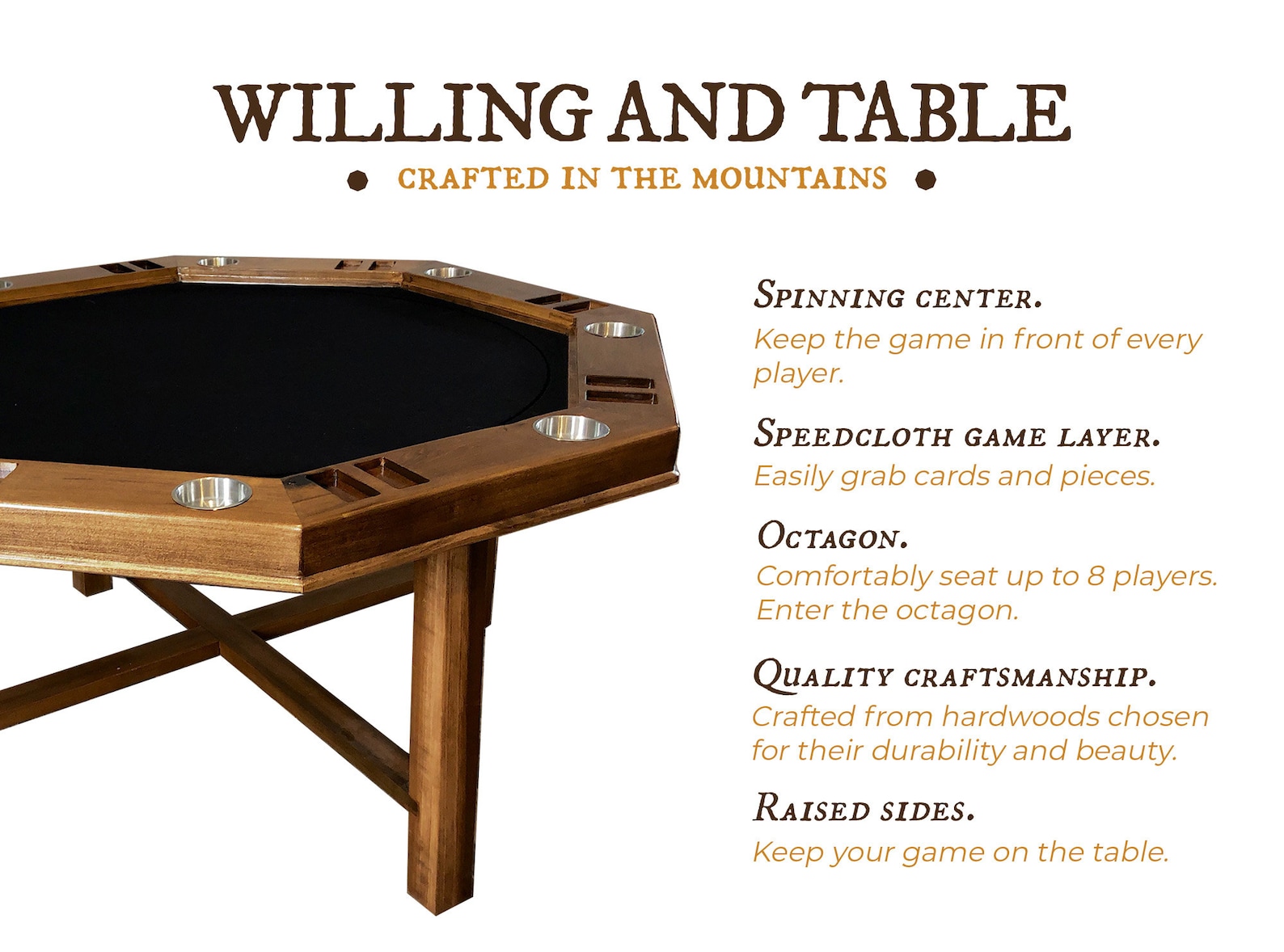 Spinning Center Board Game Table and Poker Table | Game Table With Top ...