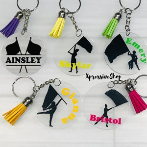 Personalized Color Guard Keychain, Color Guard Bag Tag, Color Guard ...
