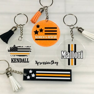 Personalized Thin Orange Line Gift, Thin Orange Line Keychain, Search ...