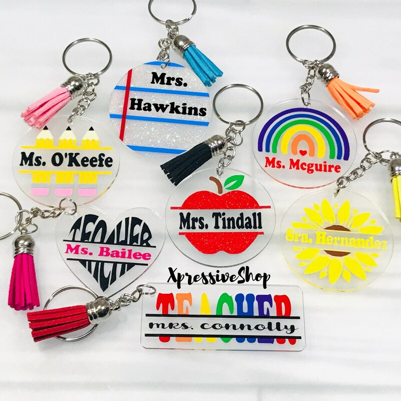 Teacher Keychain - Etsy