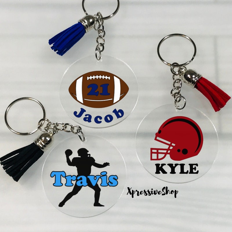 Football Keychain - Etsy