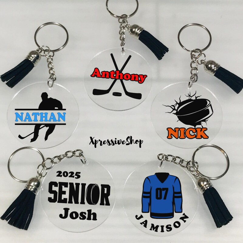 Hockey Keychain - Etsy