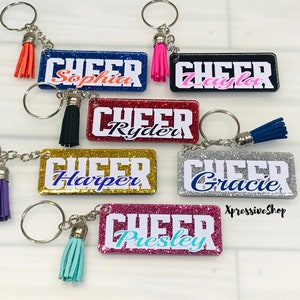Personalized Cheerleader Keychains Cheer Backpack Tag Cheer Team Cheer ...