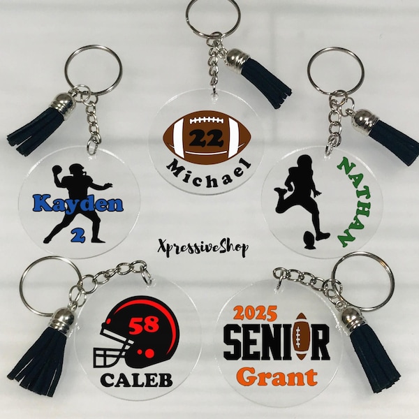 Football Keychain - Etsy