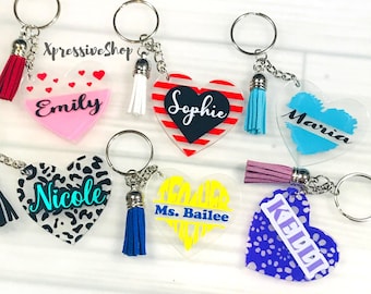 Acrylic Valentine Keychain - Etsy