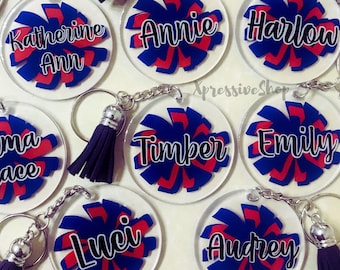 Captain Cheerleader Name Tag Keychain Captains Keychain - Etsy