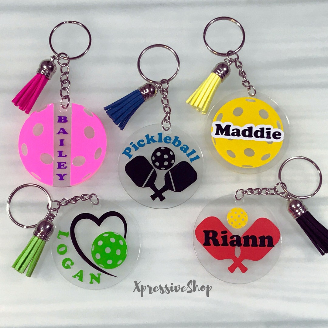 Personalized Pickleball Keychain, Pickleball Bag Tag, Pickleball Coach ...