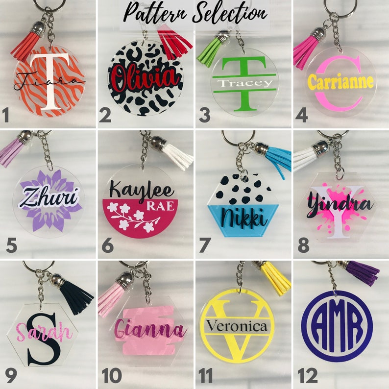 Personalized Acrylic Keychain Round Keychains Custom Name - Etsy