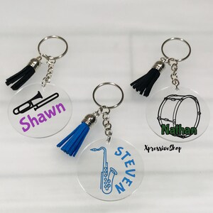 Personalized Marching Band Keychain, School Band Gift, School Band ...