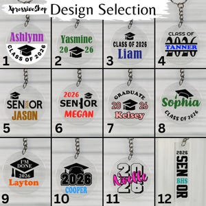 Personalized Graduation Keychain, Class of 2026 Keychain, 2026 Graduate ...