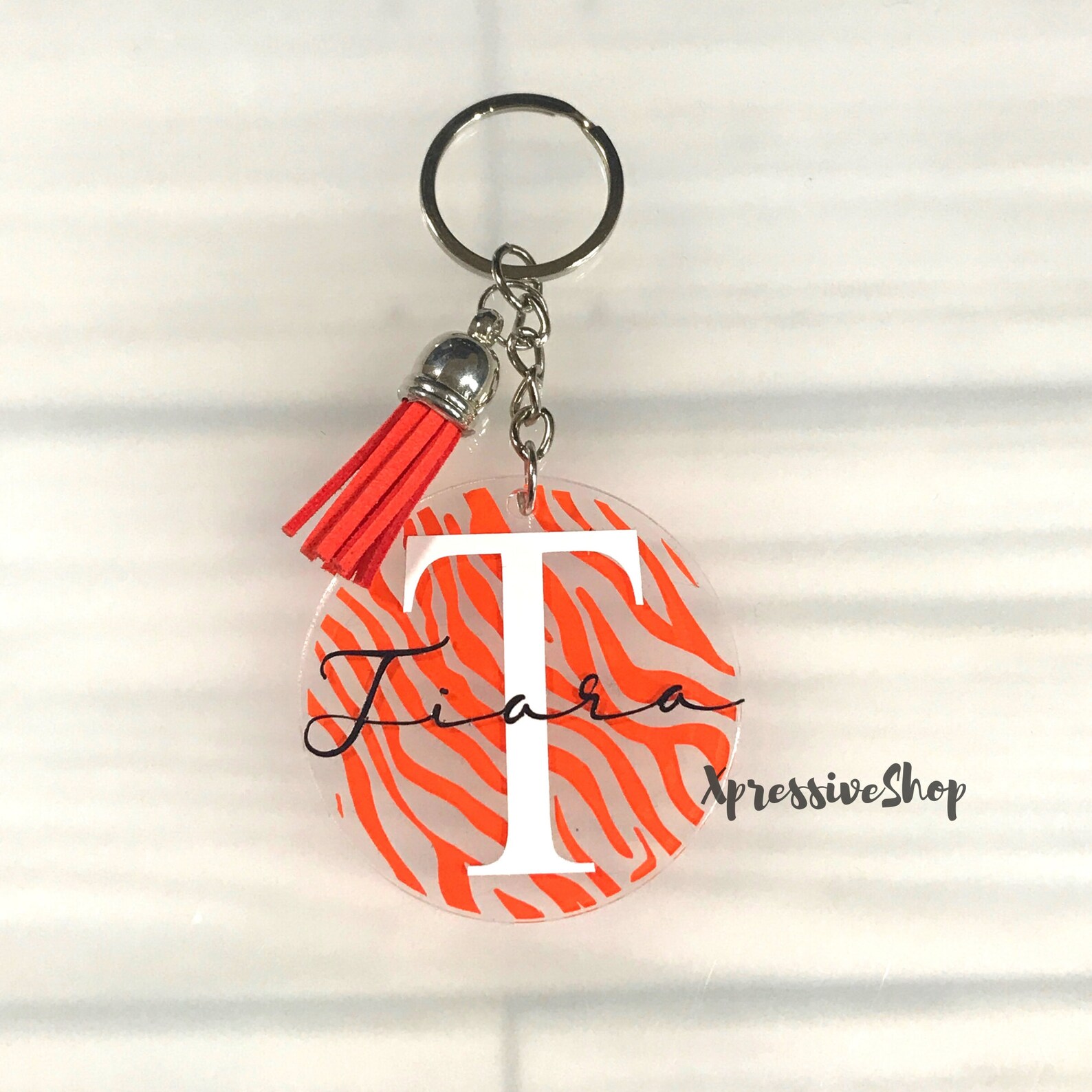 Personalized Acrylic Keychain Round Keychains Custom Name - Etsy