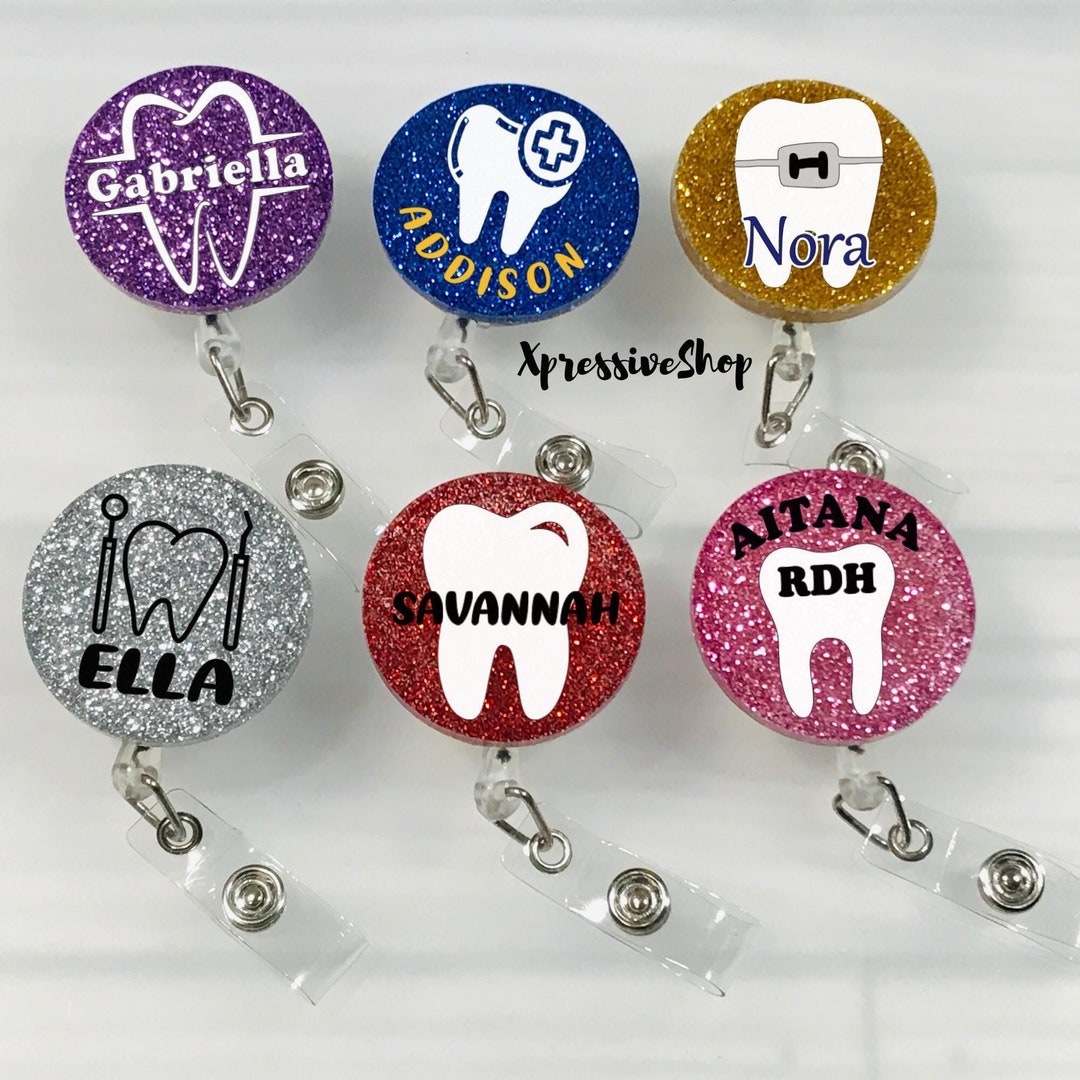 Personalized Dentist Retractable Badge Reel | ID Dentist Badge Reel ...