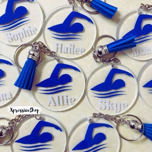 Personalized Swim Keychain, Swimmer Keyring, Artistic Swim, Dive Team ...