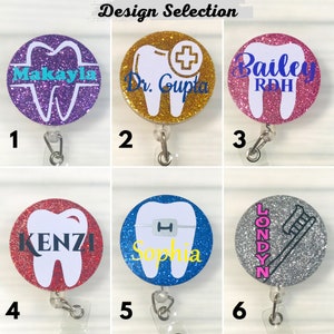 Personalized Dentist Retractable Badge Reel ID Dentist Badge Reel ...