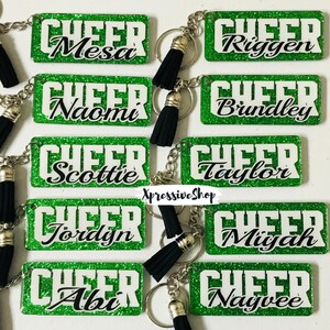 Personalized Cheerleader Keychains Cheer Backpack Tag Cheer Team Cheer ...