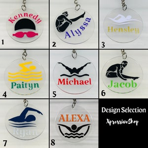 Personalized Swim Keychain, Swimmer Keyring, Swimmer Gift, Dive Team ...