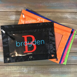 Personalized Monogram Name Pencil Pouch for Kids | Crayon Bag Case ...