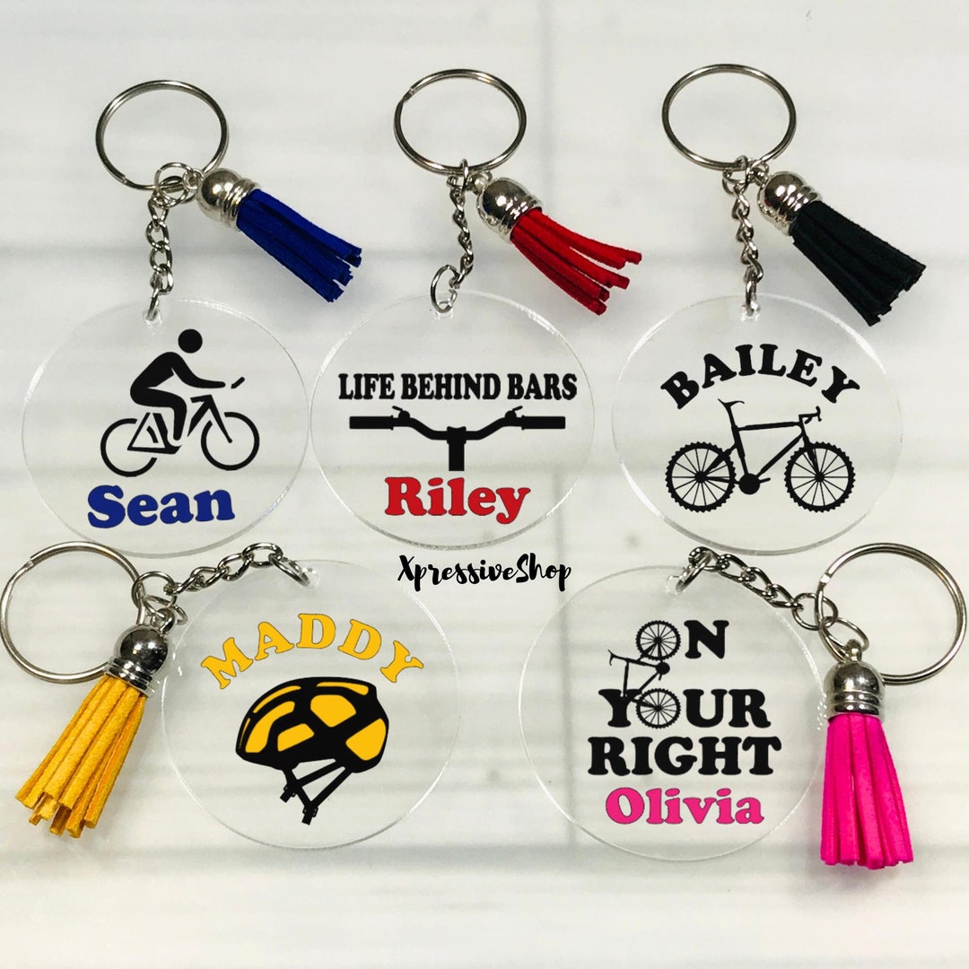 Personalized Cyclist Keychain: Custom Bike Rider Gift - Etsy