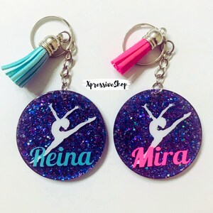 Personalized Gymnast Keychain, Gymnastic Dancer, Gymnast Keychain ...
