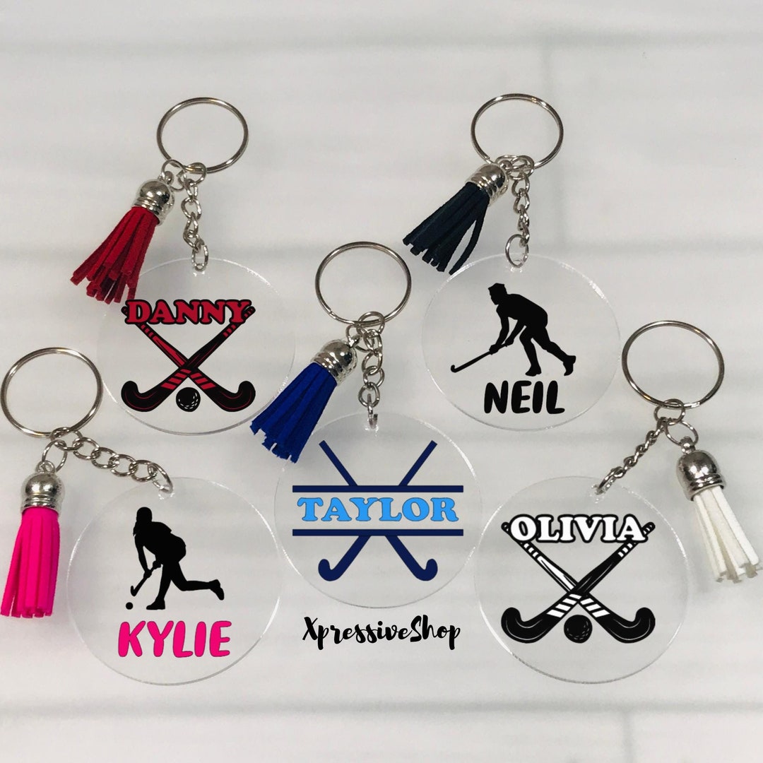 Personalized Field Hockey Keychain, Field Hockey Gift, Field Hockey ...