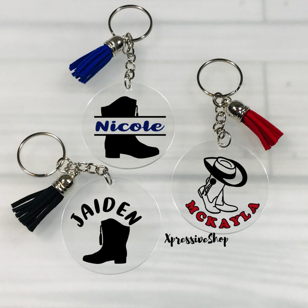 Personalized Drill Team Keychain: Majorette Dance Boot Bag Tag With ...