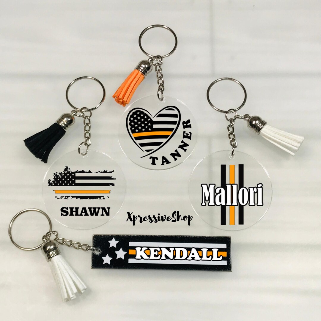 Personalized Thin Orange Line Gift, Thin Orange Line Keychain, Search ...