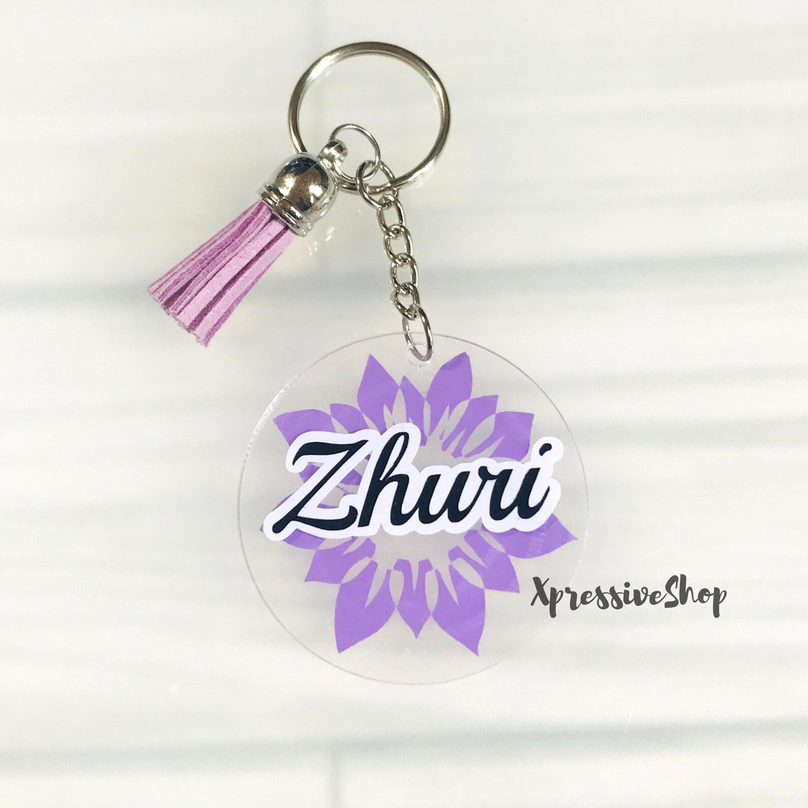 Personalized Acrylic Keychain Round Keychains Custom Name - Etsy
