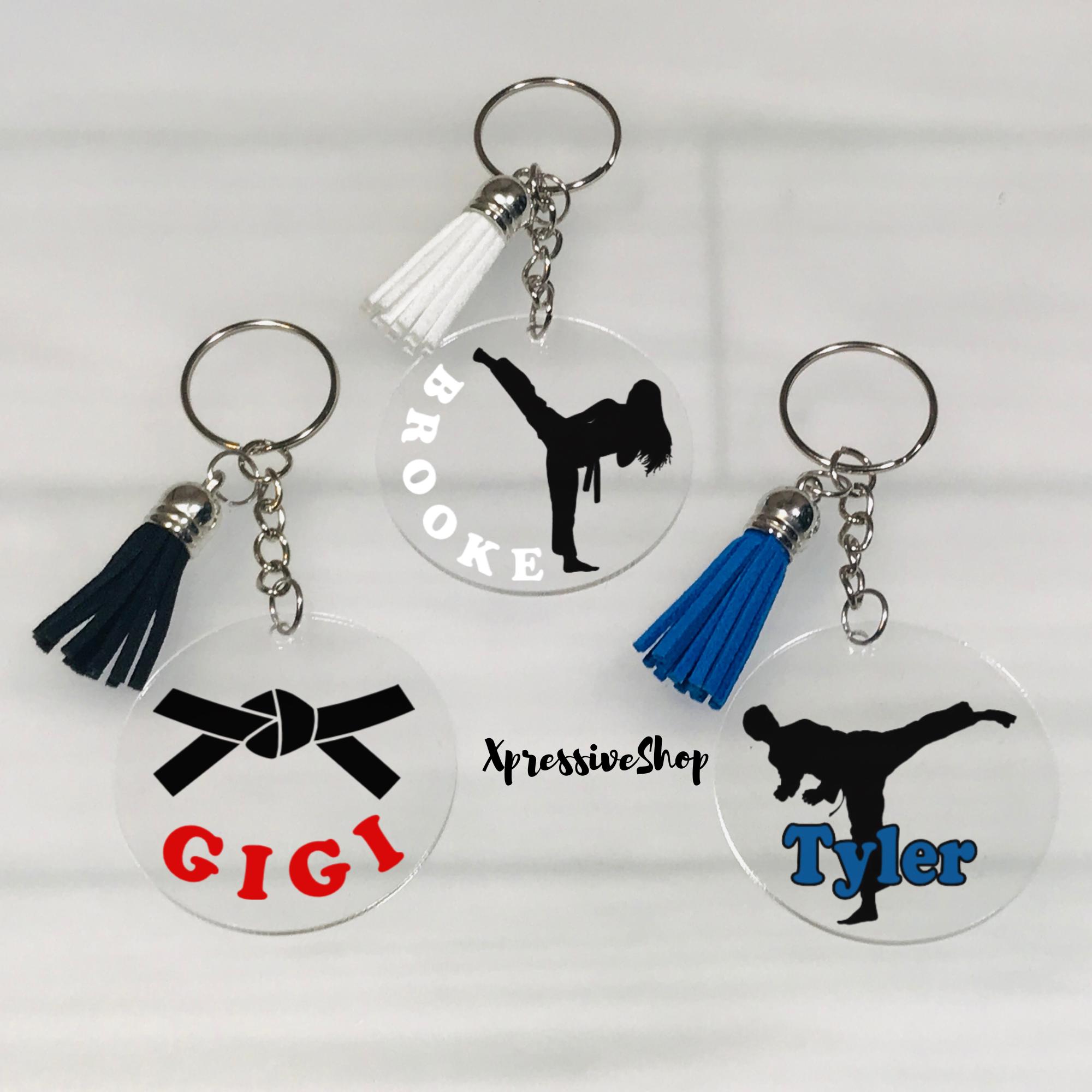 Personalized Martial Arts Keychain: Karate, Judo, Jiu Jitsu Taekwondo ...