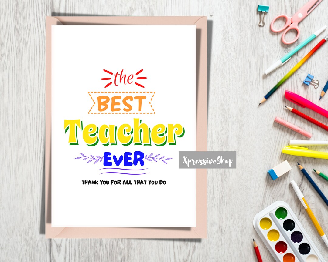 Teacher Greeting Card Teacher Card Teacher Appreciation - Etsy