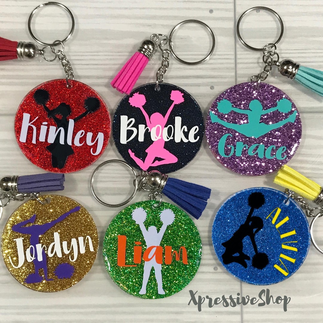 Personalized Cheerleader Keychains Cheer Comp Gift Cheer Team Gift ...