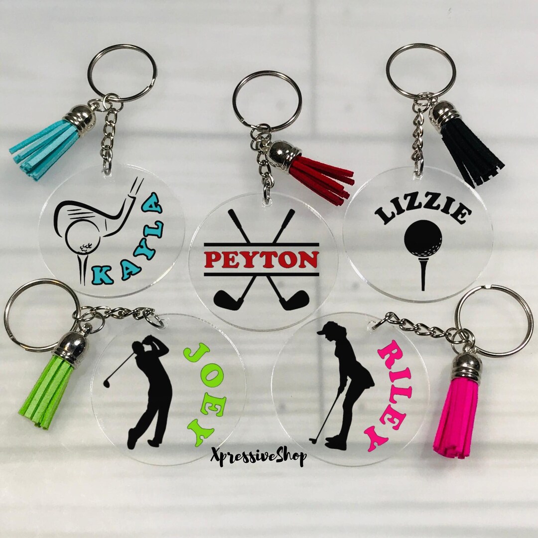 Personalized Golf Keychain | Golf Ball & Tee Bag Accessory | Golfer ...