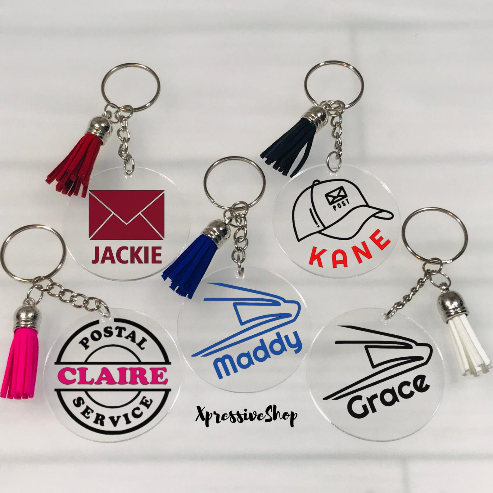 Personalized Mail Truck Keychain | Custom USPS Letter Carrier Gift ...