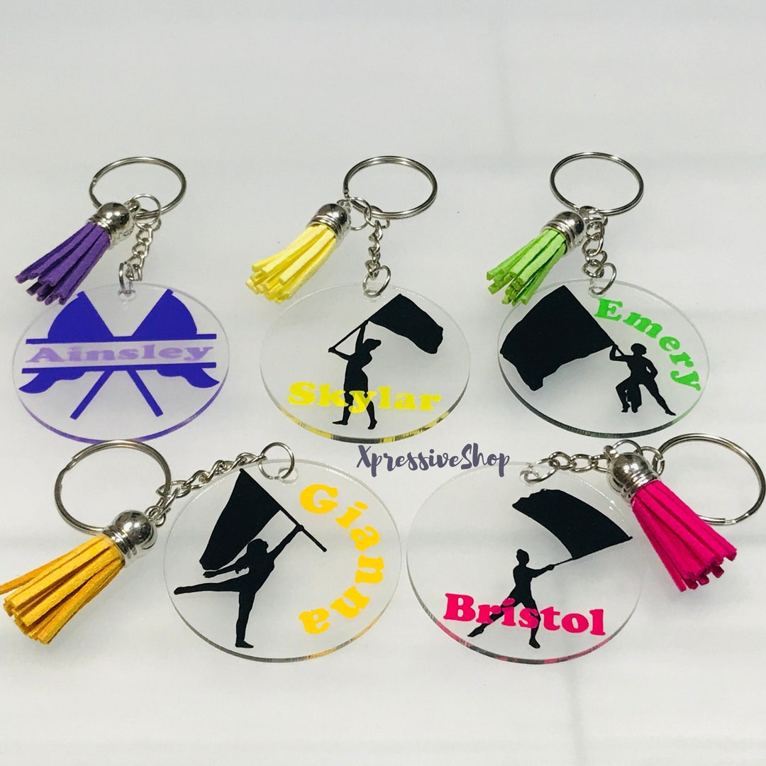 Personalized Color Guard Keychain Color Guard Bag Tag Color - Etsy