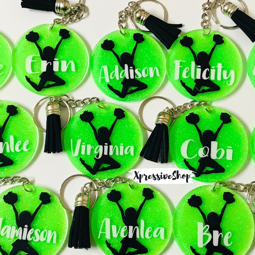 Personalized Cheerleader Keychains Cheer Backpack Tag Cheer Team Cheer ...