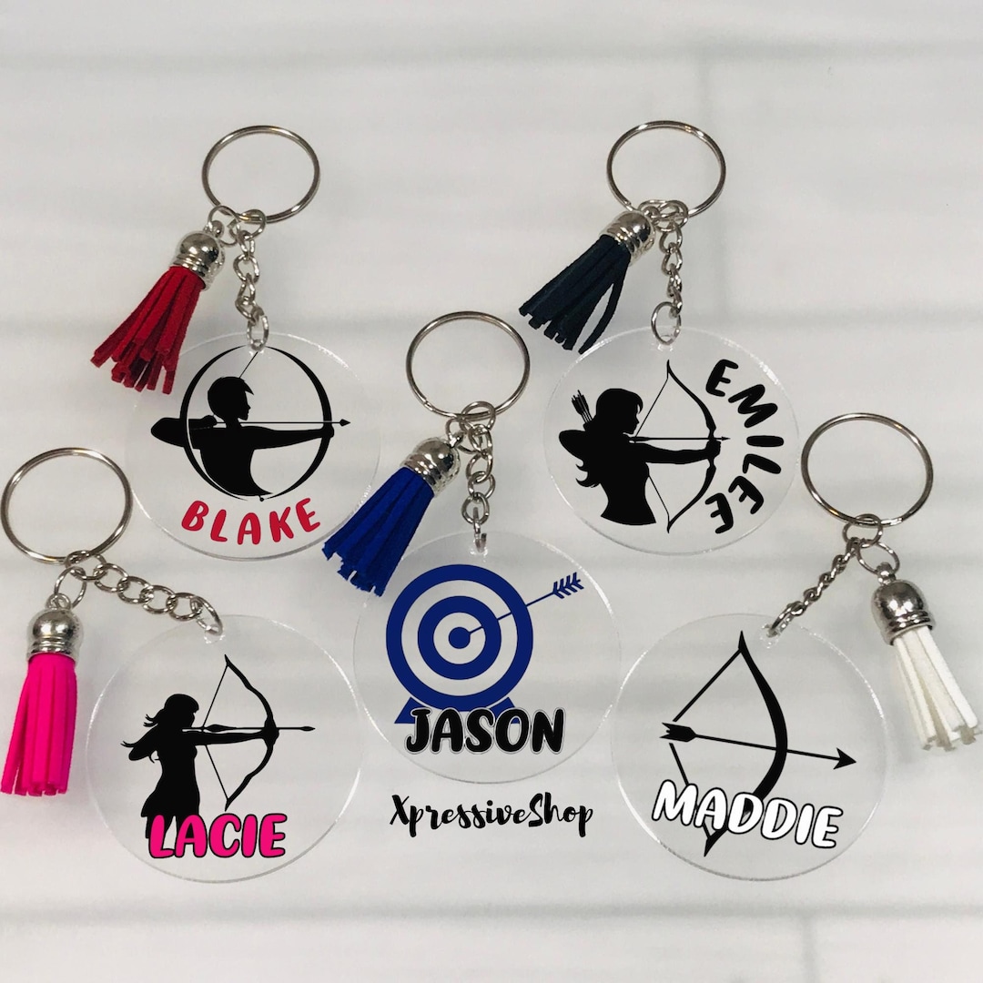 Personalized Archery Keychain, Archery Lover, Archery Team Gifts ...
