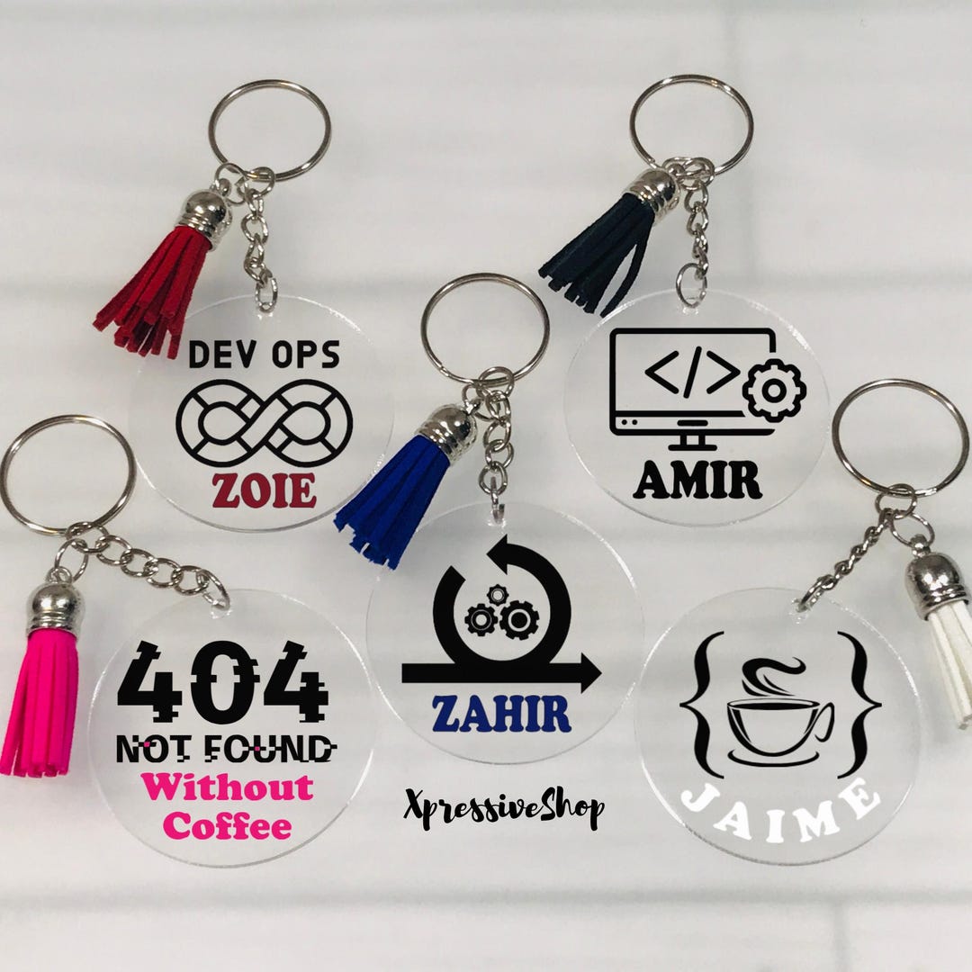 Computer Programmer Keychain: HTML CSS Javascript Coding Gift, Software ...
