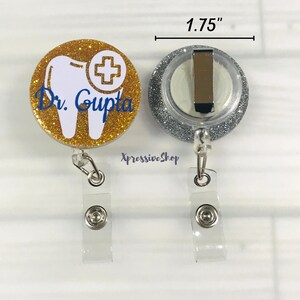 Personalized Dentist Retractable Badge Reel ID Dentist Badge Reel ...