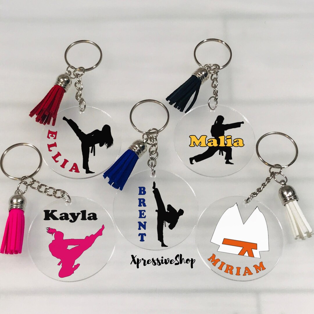 Personalized Martial Arts Keychain: Karate, Judo, Jiu Jitsu Taekwondo ...