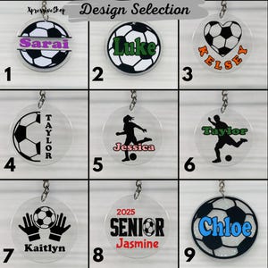 Personalized Soccer Keychain, Soccer Team Gift, Soccer Bag Tag, Soccer ...