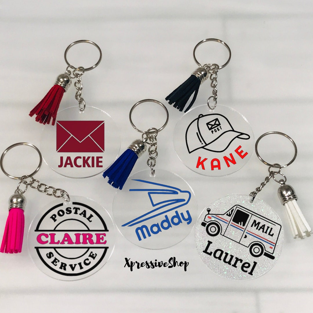 Personalized Postal Service Keychain, Postal Worker Gift Keychain, Post ...
