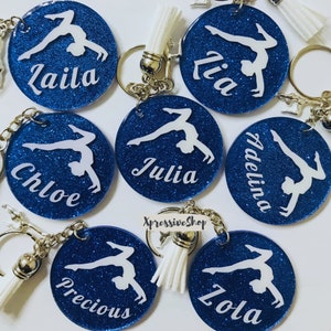 Personalized Gymnast Keychain Gymnastic Dancer Gymnast Keychain Gymnast ...