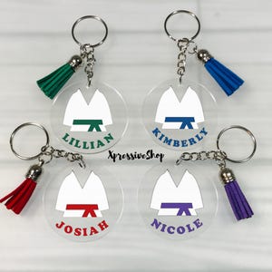 Personalized Martial Arts Keychain: Karate, Judo, Jiu Jitsu Taekwondo ...