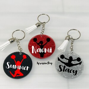 Personalized Cheerleader Keychains Cheer Backpack Tag Cheer Team Cheer ...