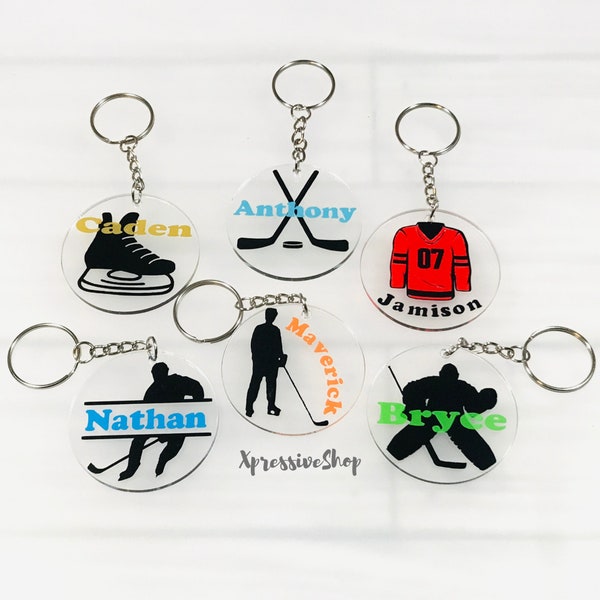 Hockey Keychain - Etsy