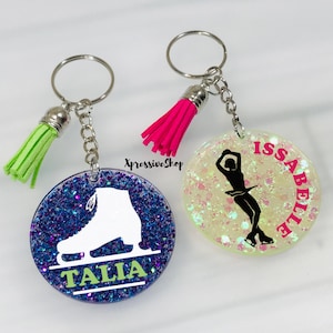 Personalized Glitter Figure Skating Keychain: Synchro Skater Gift, Ice ...