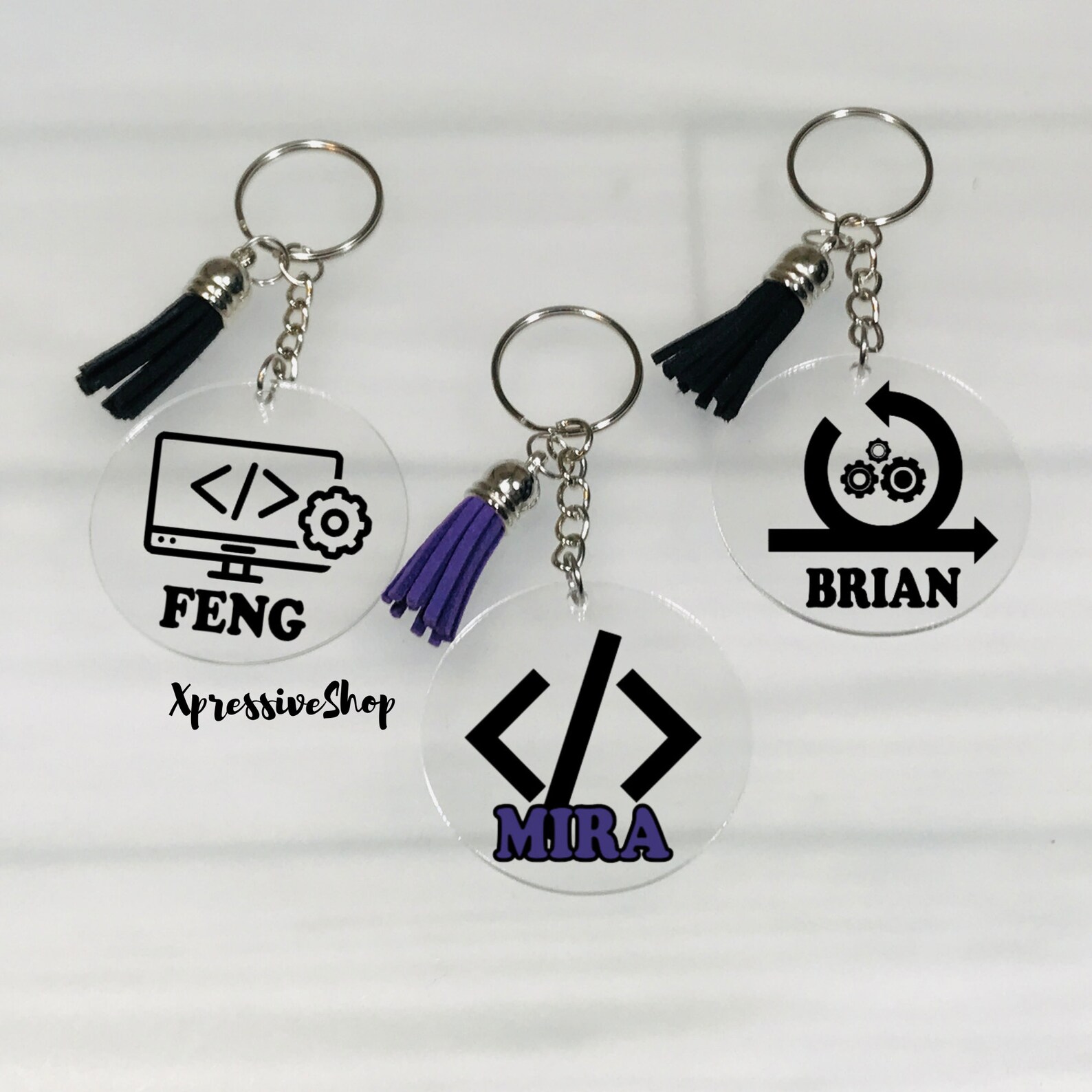 Computer Programmer Keychain: HTML CSS Javascript Coding Gift, Software Engineer Computer ...