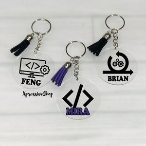 Computer Programmer Keychain: HTML CSS Javascript Coding Gift, Software ...