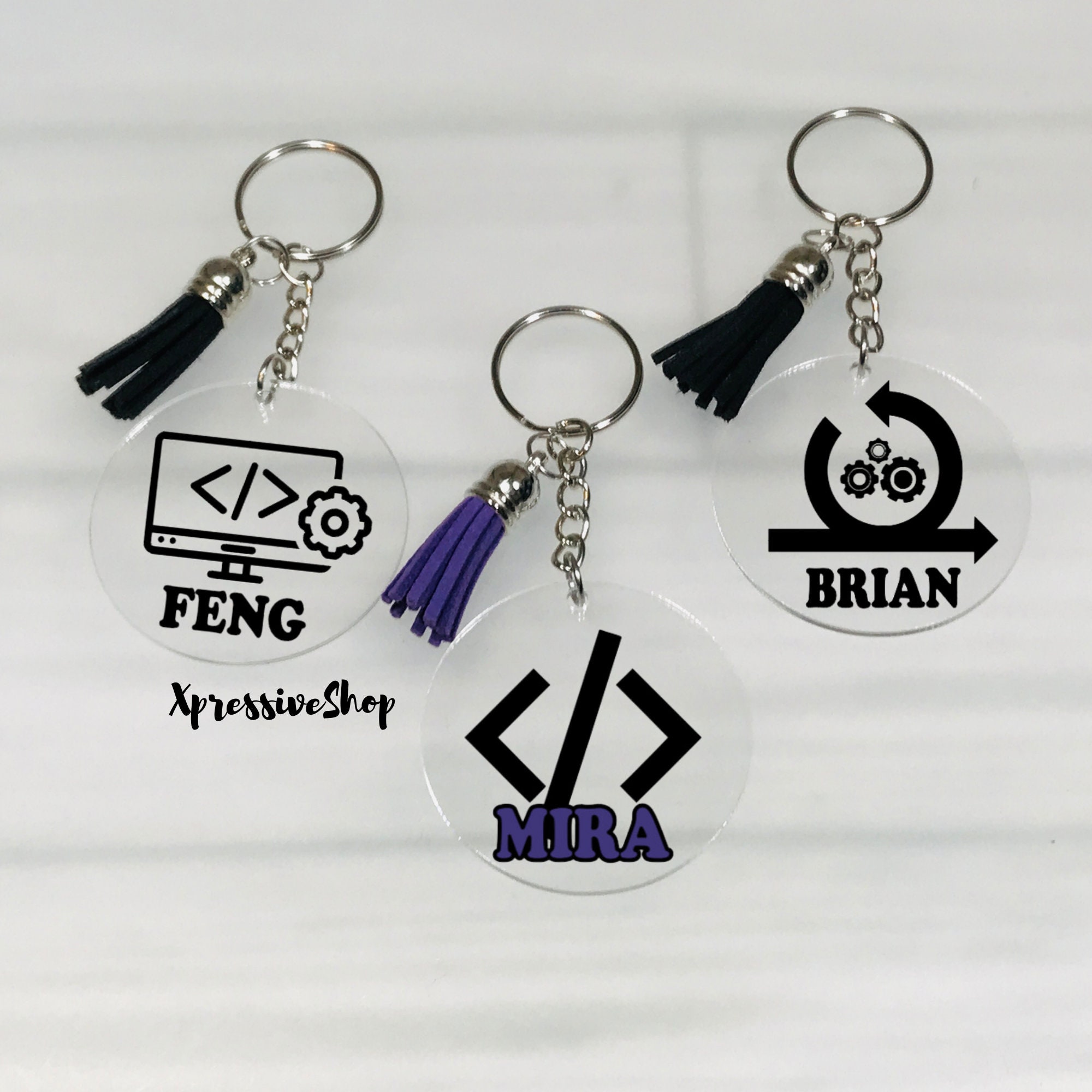 Computer Programmer Keychain: HTML CSS Javascript Coding Gift, Software ...