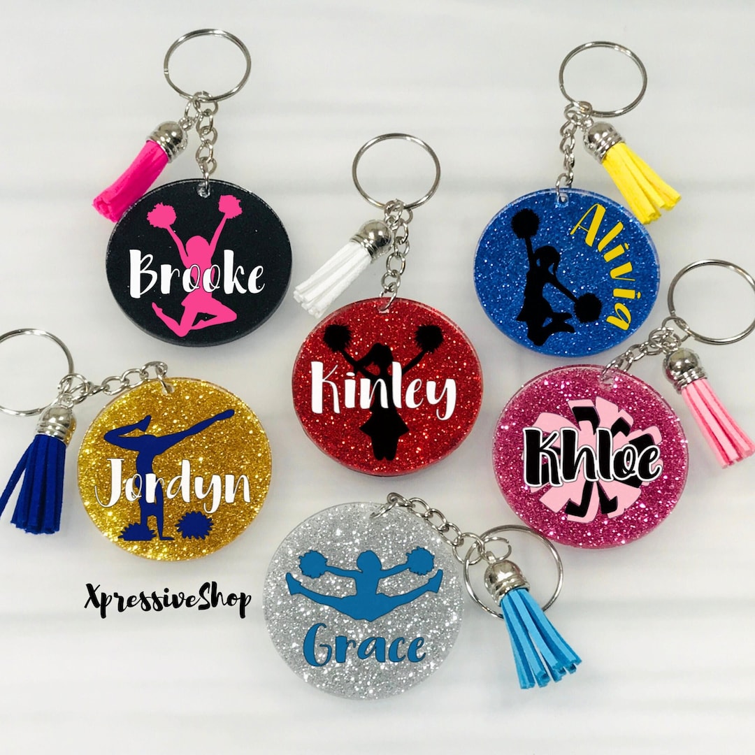 Personalized Cheerleader Keychains Cheer Keyring With Tassel Cheer Team ...