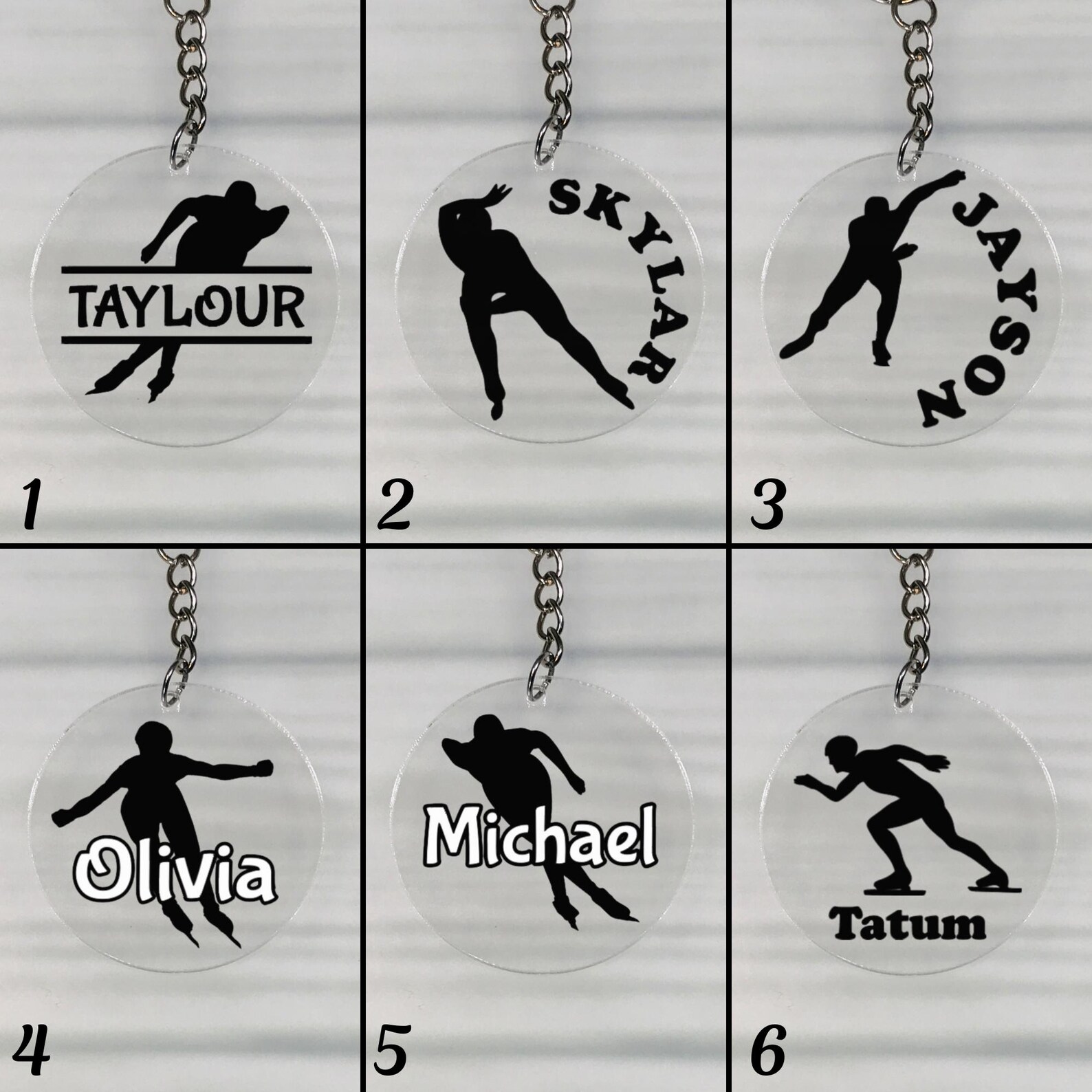Personalized Speed Skating Keychain, Inline Team Skate | Short Track ...